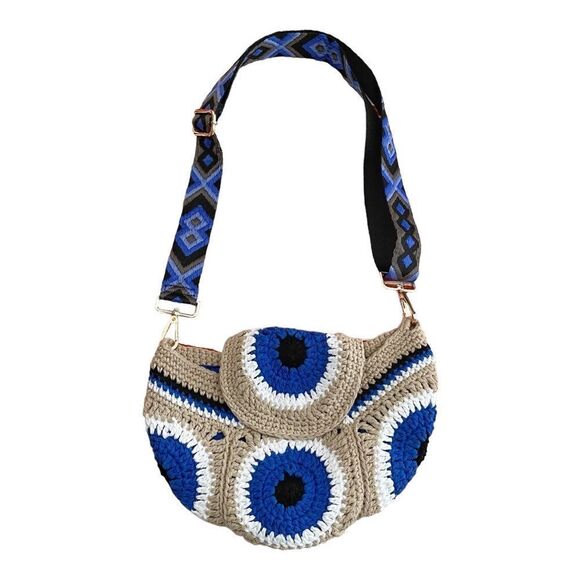 Hand Crafted | Bags | Handcrafted Evil Eye Granny Square Bagbutton ...